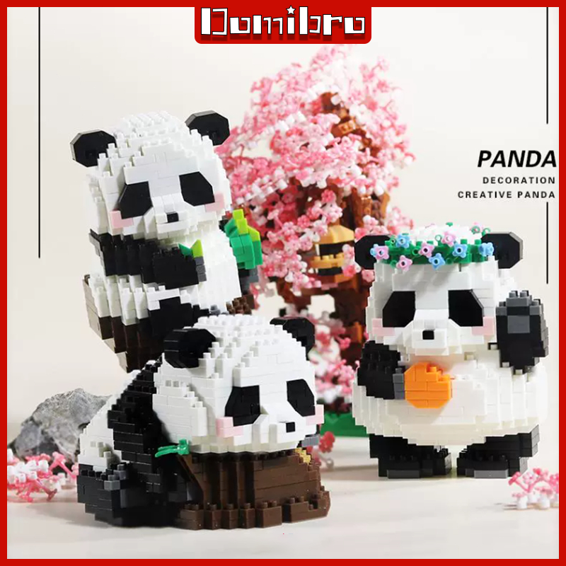 Brick Panda Mini Nano Block Toys DIY Cute Animals 3D Model Stacking ...
