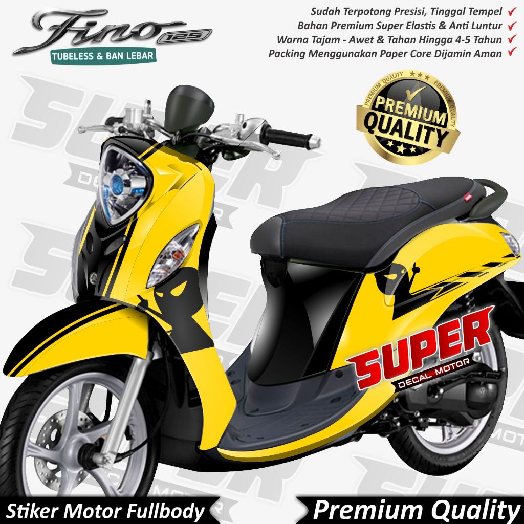 Yamaha Fino 125 Motorcycle Decal Sticker New Full Body Cafe Racer ...