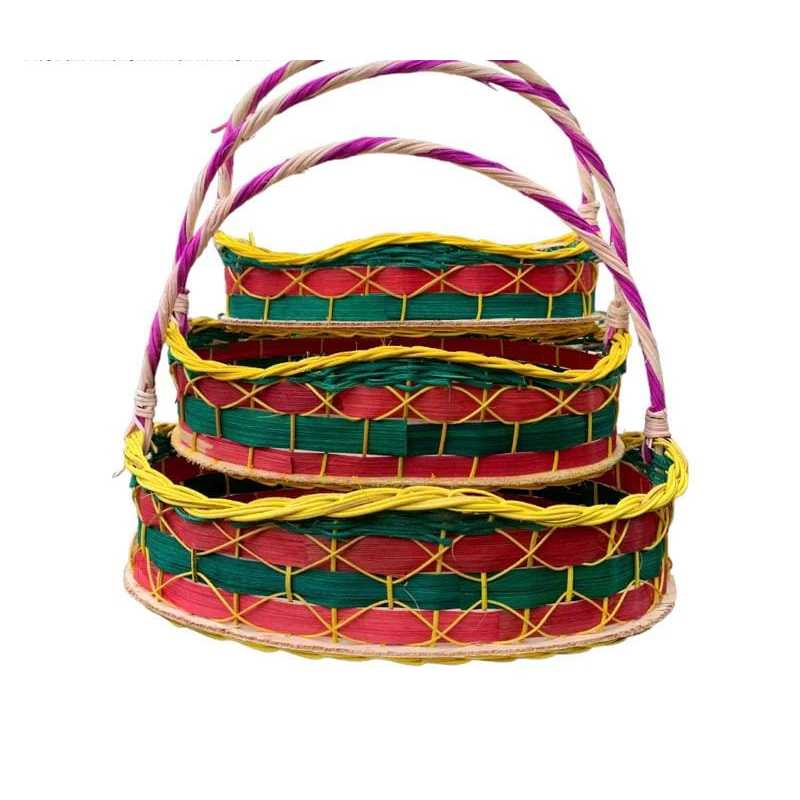 Cross Woven Motif Rattan Parcel Basket Eid Hamper Wedding Proposal ...