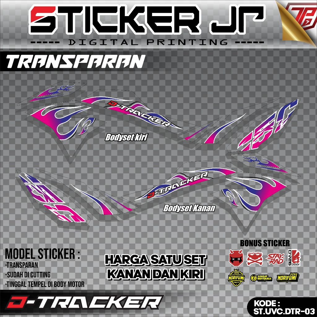 Transparent Striping Sticker D-TRACKER-Transparent Variation Sticker Dtracker 150 JP03 | Shopee ...