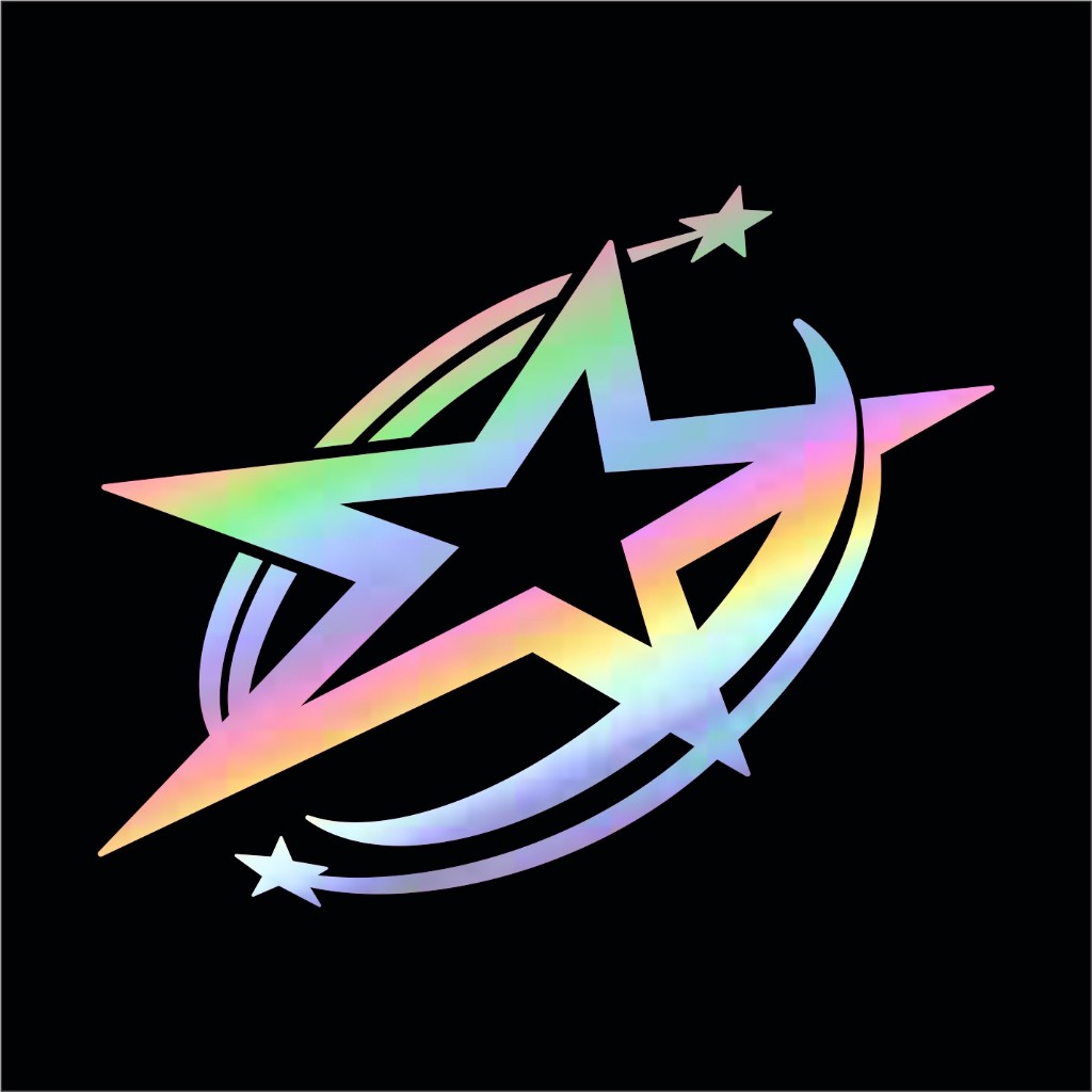 Motorcycle Stickers - cutting stickers with variations of star ...