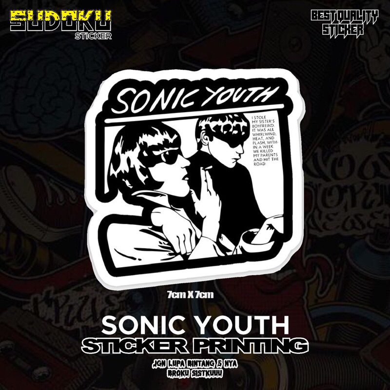 SONIC YOUTH BAND PRINTING STICKER|BAND STICKER|GLASS STICKER|Helmet ...