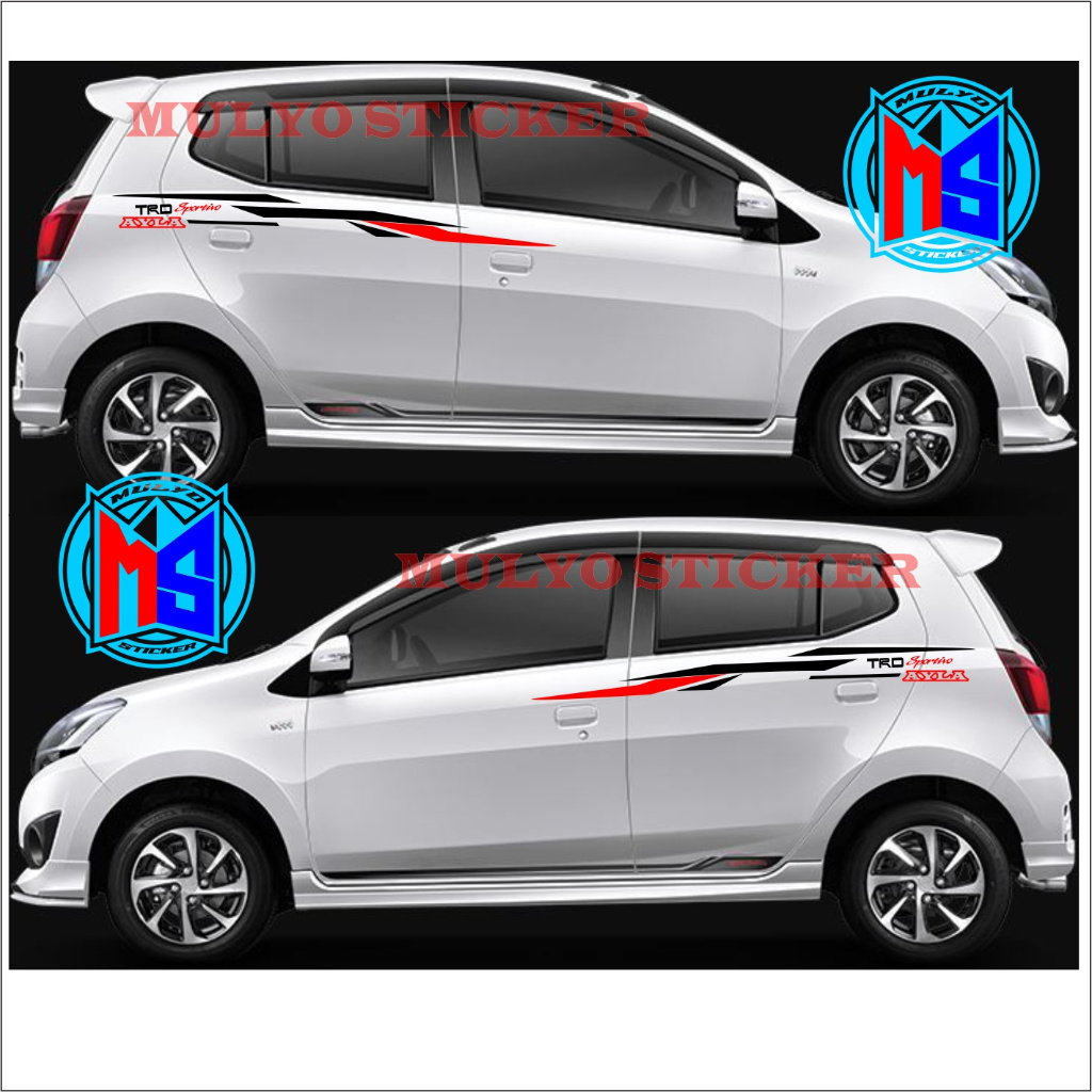 List of stickers for the latest daihatsu ayla car side body variations ...