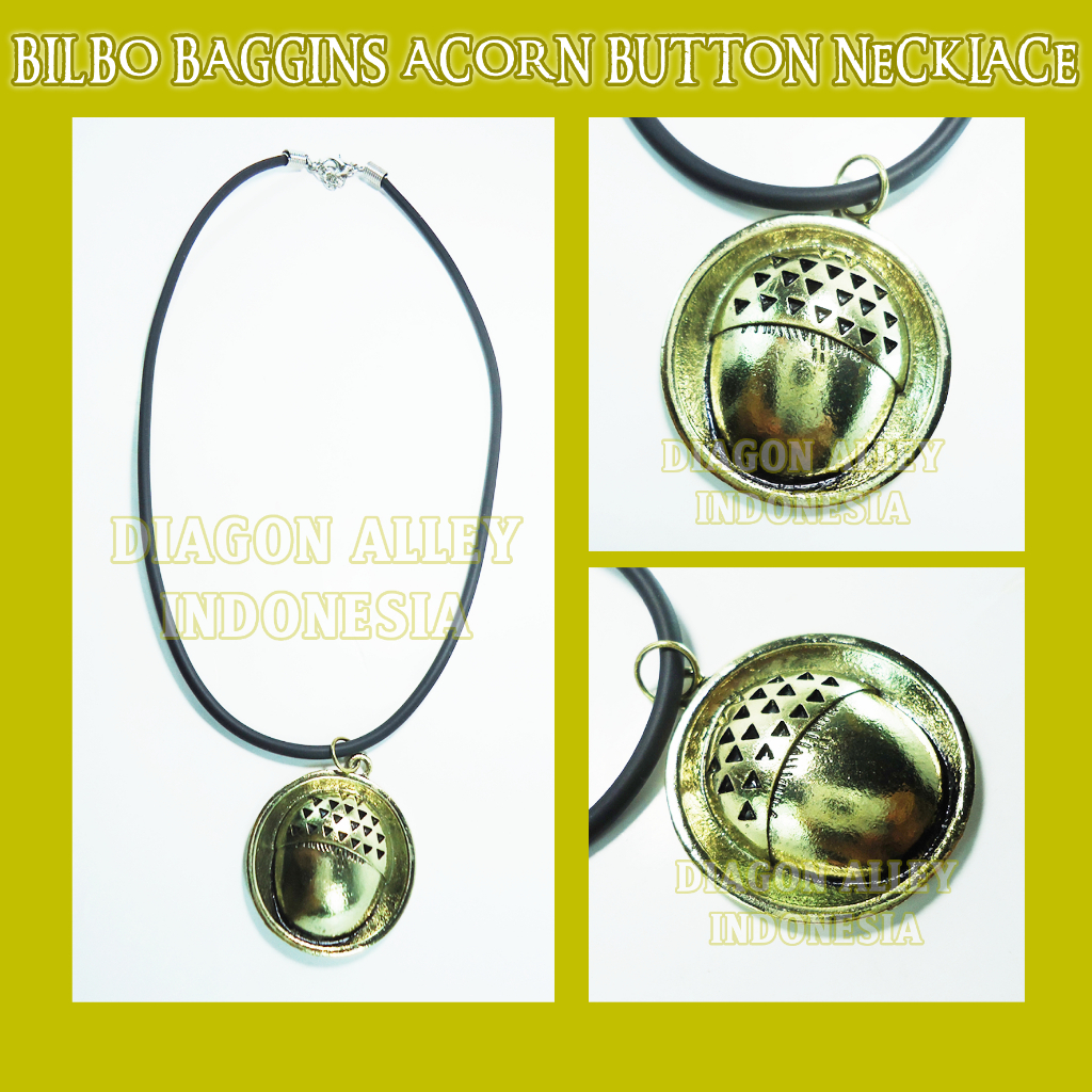 Bilbo Baggins Acorn Button Necklace the Hobbit Lord of the Rings ...