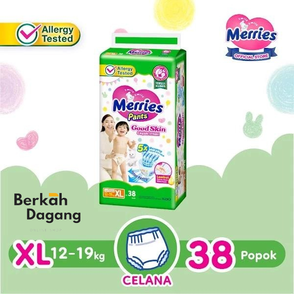 Merries Pants Good Skin Size XL contains 38 Diapers/Disposable Baby ...