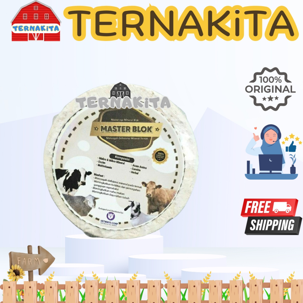 Master Block 500gr - Mineral Block Lick Cow Goat Sheep Buffalo Pig Food ...