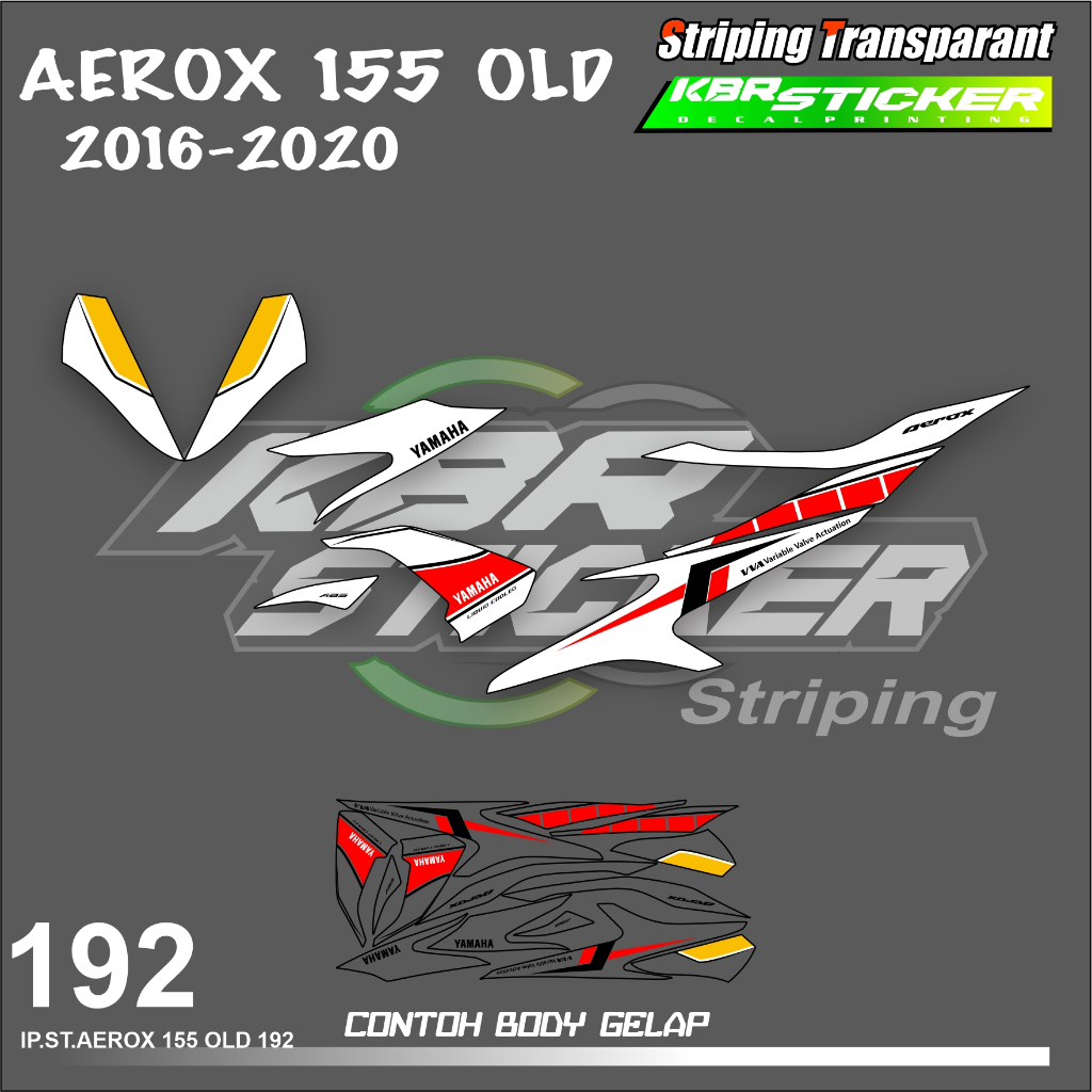 Aerox 155 OLD 2016-2020 OLD YAMAHA AEROX Motorcycle STRIPING STICKER ...