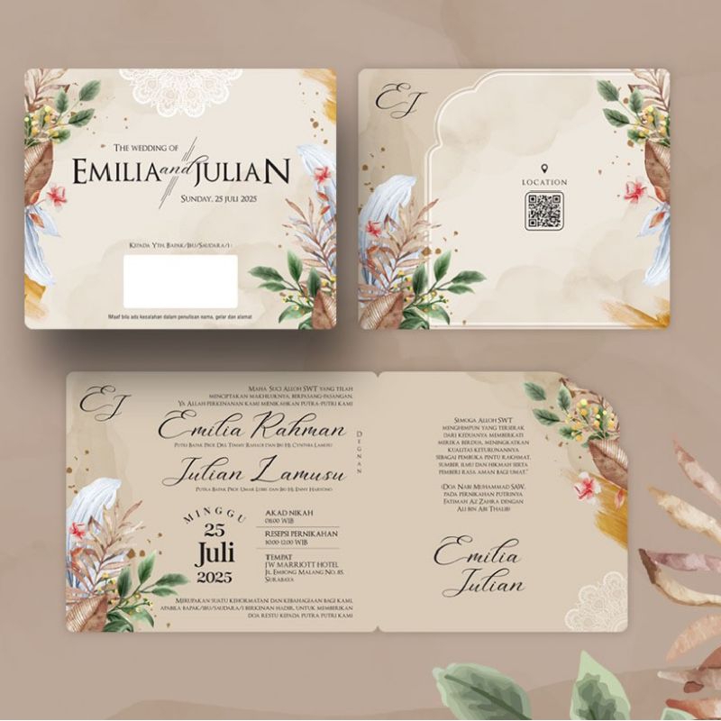 Print Wedding Invitations Simple Elegant RUSTIC Circumcision ...