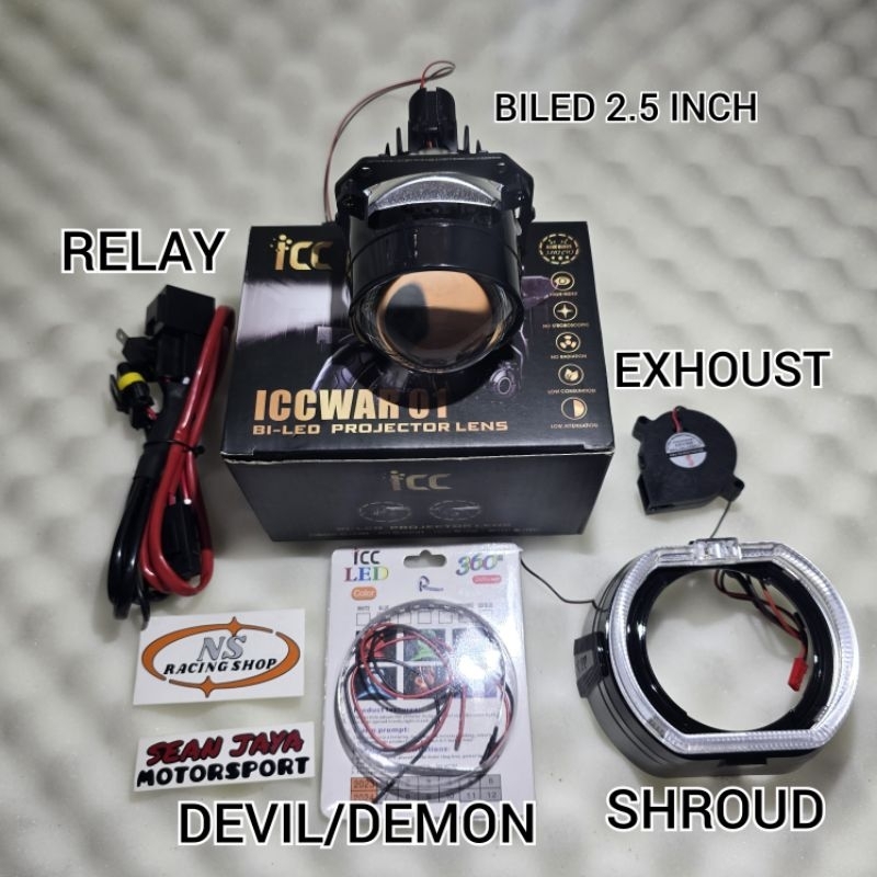 PROJECTOR BILED ICC 2.5 INCH UNIVERSAL SCOOPY VARIO BEAT MIO CB R15 ...