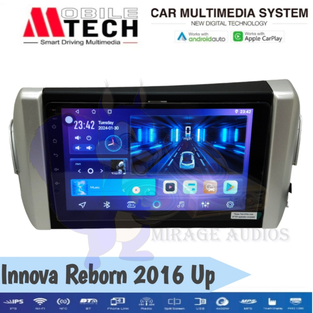 Mtech Android Head Unit For Toyota Innova Reborn 2016 up 9 inch ...