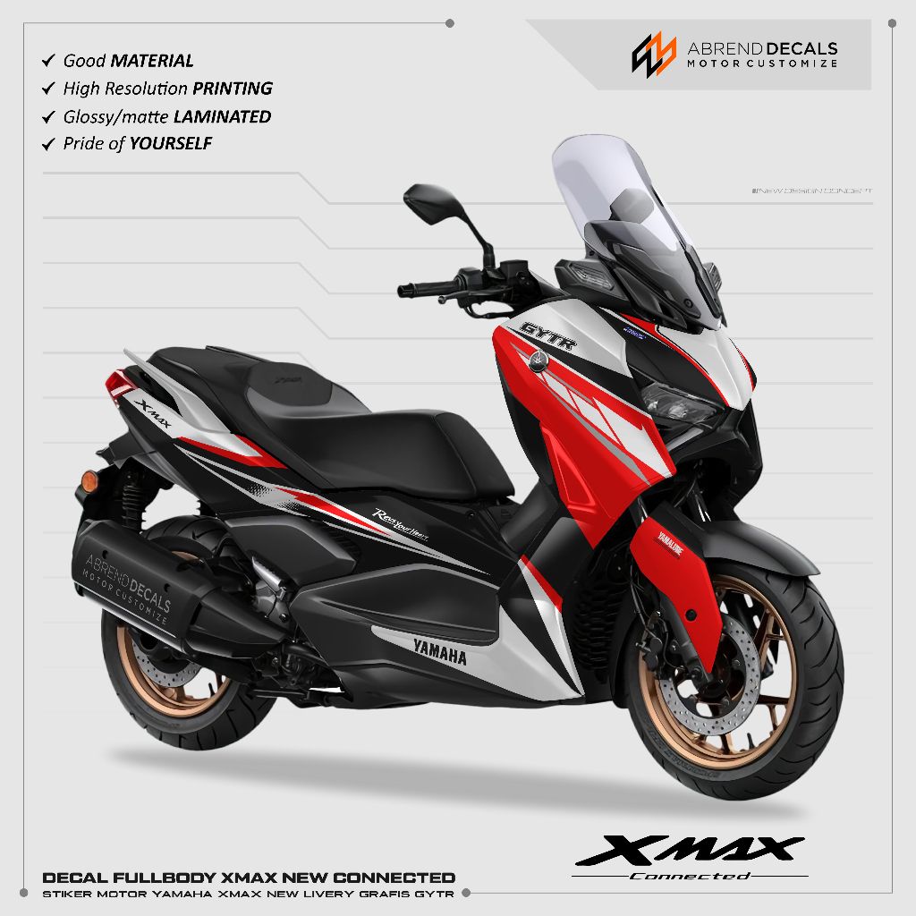 Decal FULLBODY XMAX NEW CONNECTED LIVERY GYTR GRAPHICS / NEW YAMAHA ...