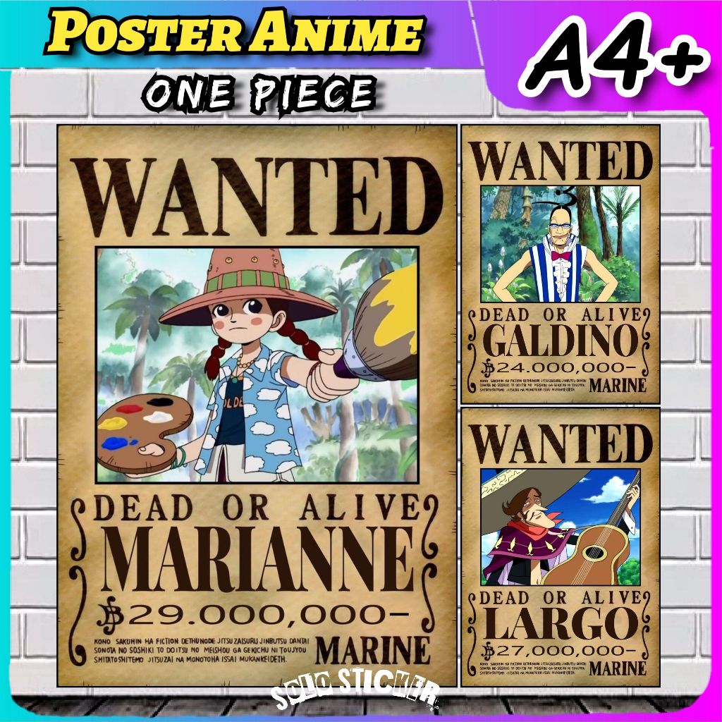One Piece Poster Anime Size A4+ Bounty Wanted | Shopee Philippines