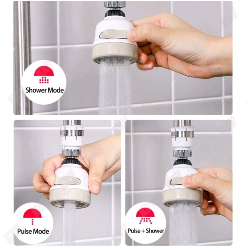 MM - 3-mode 360-degree on-off water faucet connection turbo faucet ...