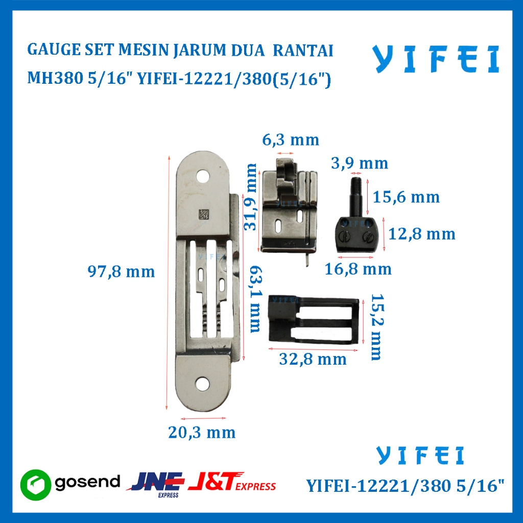 MESIN GAUGE SET TWO CHAIN NEEDLE MACHINE MH380 5/16" YIFEI-12221/380(5/ ...