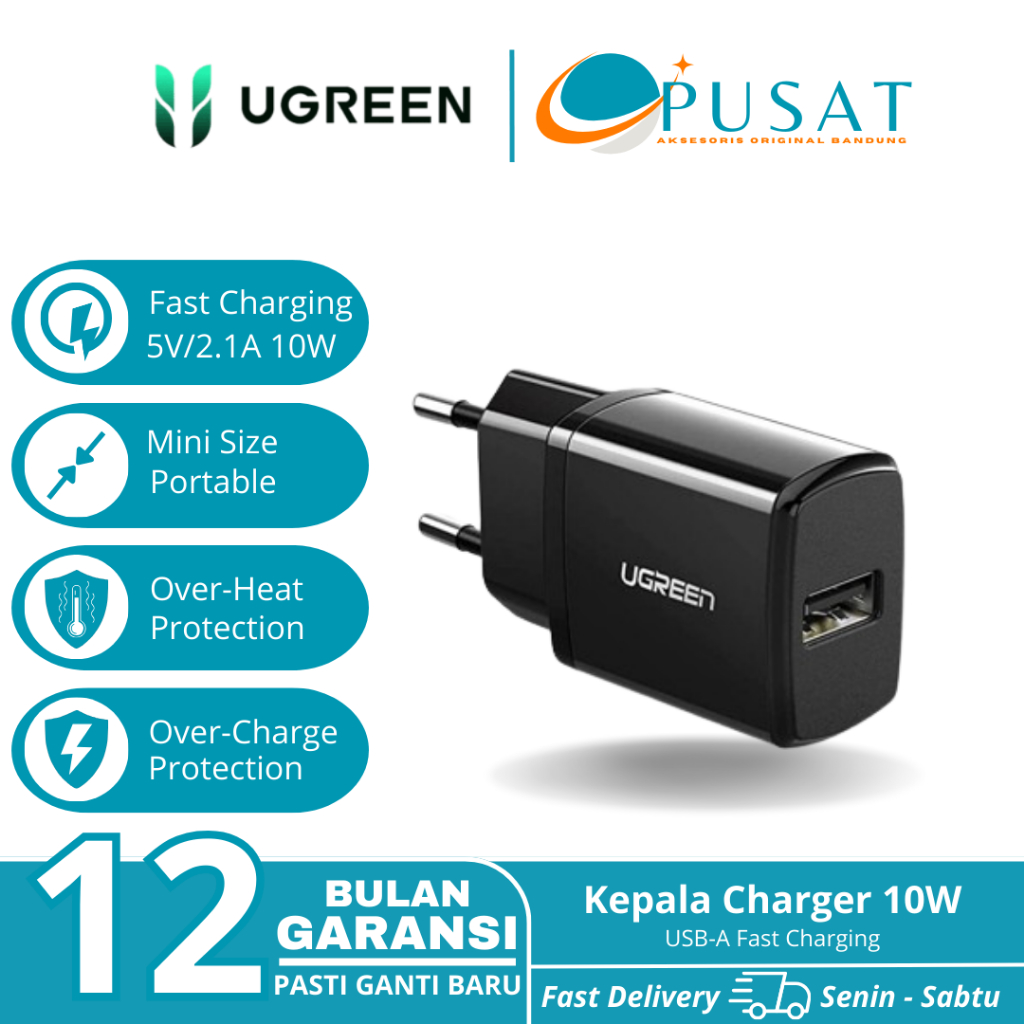 Ugreen Charger Head Fast Charging iPhone Android 10.5W | Shopee Philippines
