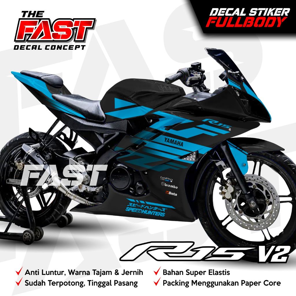 R15 V2 Fullbody Decal Sticker Simple Plain Striping Yamaha R15 V2 Plain ...