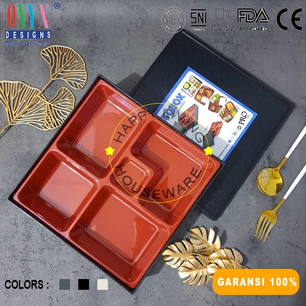 Onyx Bento Box 9,4in Divider Container Japan Series Bento Box with ...