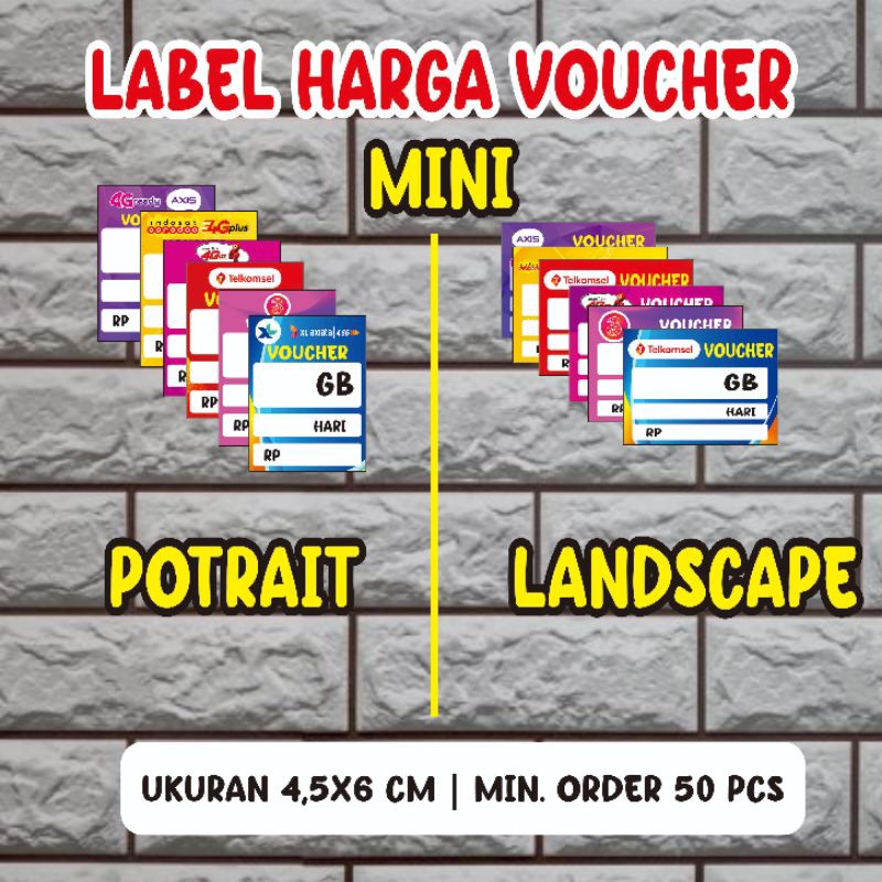 Price Label for Voucher/Data Package/Counter min. order 50 pcs Mini ...