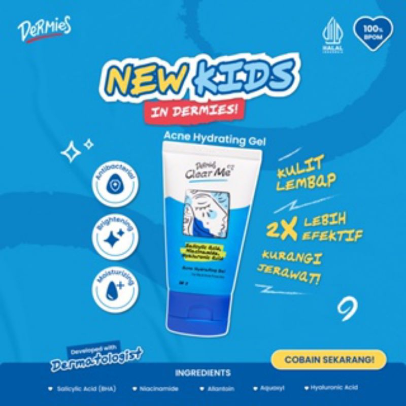 Dermies Clear Me Acne Hydrating Gel for Oily & Acne Prone Skin 30g ...