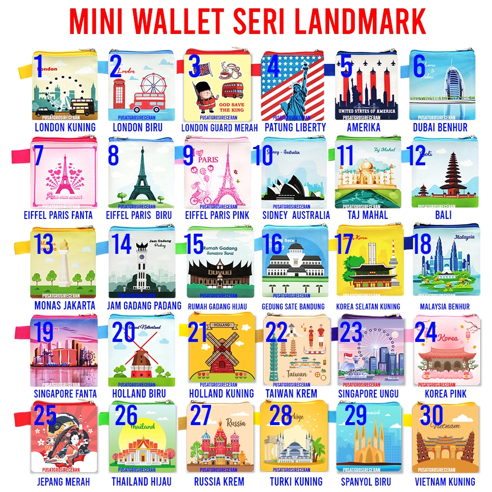 Mini Wallet Landmark Various Countries Coin Purse Souvenirs Souvenirs ...