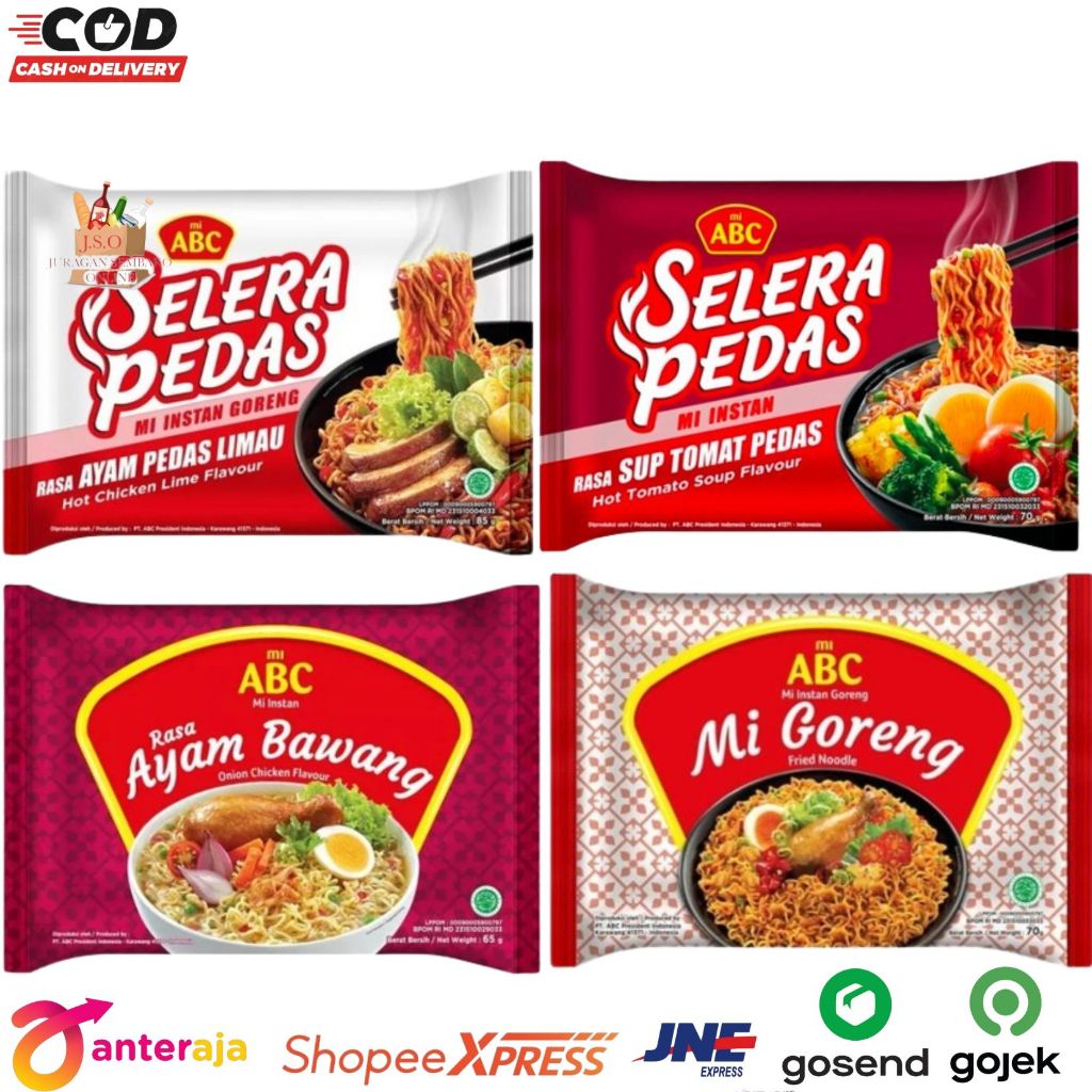 Jso] Abc Noodles Spicy Taste Fried Sauce Flavor Variants | Shopee ...