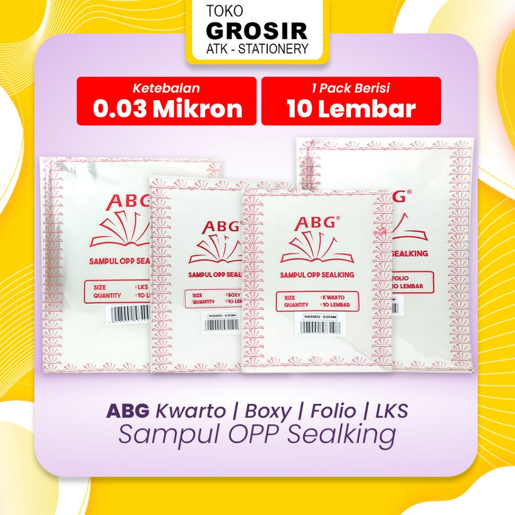 Abg OPP Cover Sealking Kwarto Boxy LKS Folio 10 Sheets - 0.03 mm OPP ...