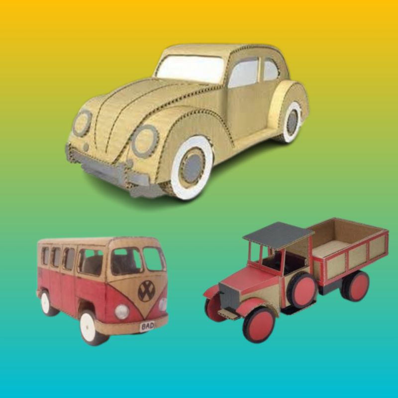 Classic Car Miniature Crafts From Cardboard | Shopee Philippines
