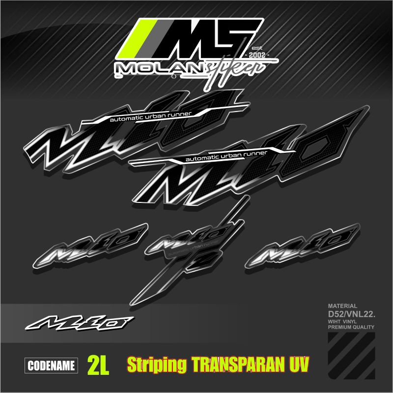 HITAM Decal Sticker Striping Transparent Variation Uv Mio Urban Mio ...