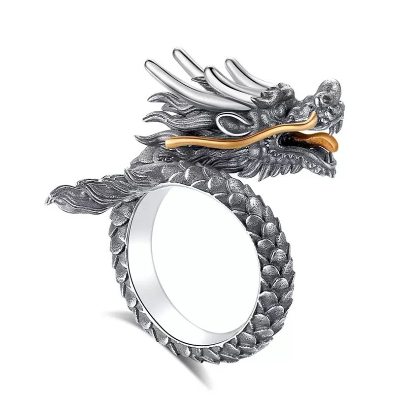 Gold Mustache Dilong Dragon Design Elegant Ring (Adjustable) | Shopee ...