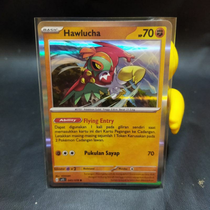 Pokemon TCG Indonesia Hawlucha foil holo sv1s 045/078 R original | Shopee Philippines