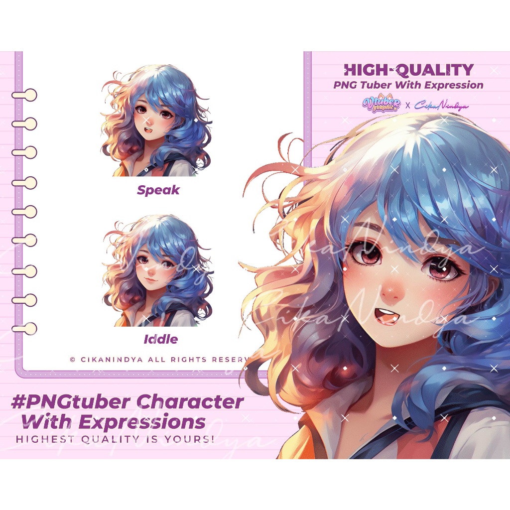 Charming Virtual Persona With PNG Tuber For Streaming, Virtual Avatar ...