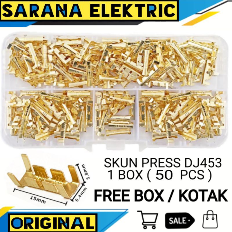 Skun PRESS DJ453 Contents 50PCS+2 HEATSHRINK Flat SCOON Cable Connector ...