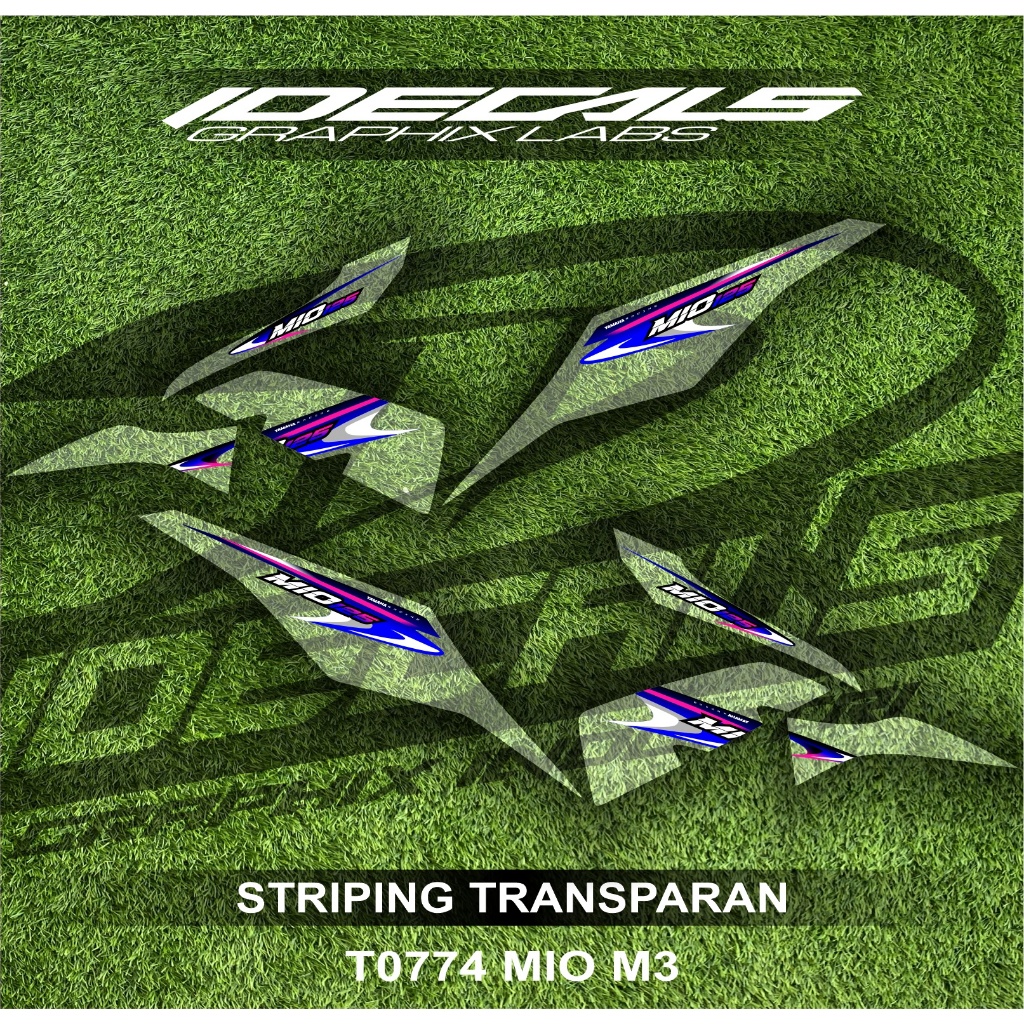 T0774 transparent striping sticker for mio m3 motorbike, modern simple ...