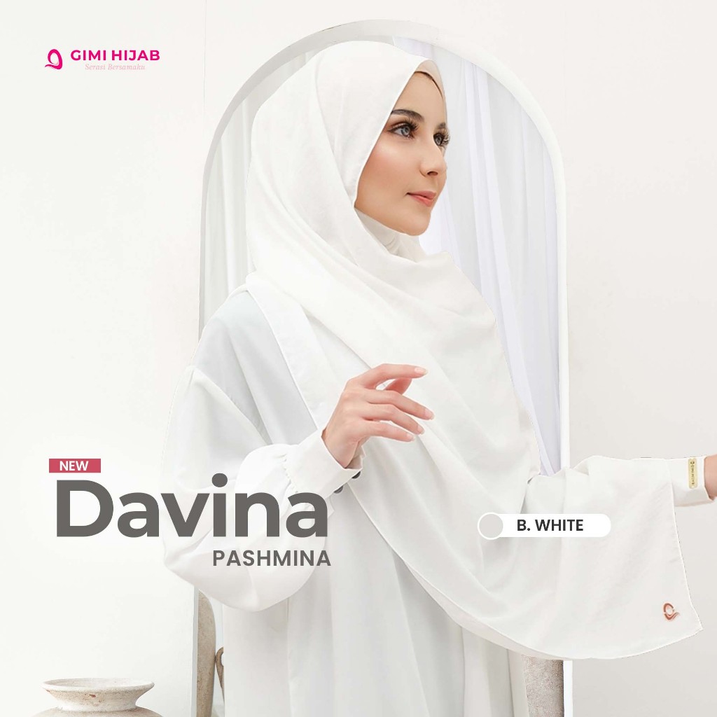 Gimi Hijab Davina Pashmina Airflow Broken White Premium Cool flexible ...