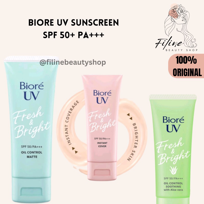 Biore UV Fresh&Bright Oil Control Aloe/Instant Cover/Matte | Shopee ...