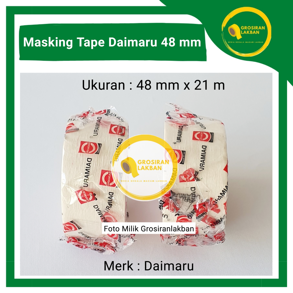 Masking Tape 2 Inch Paper Duct Tape 48mm x 21m Daimaru Plaque Tape ...