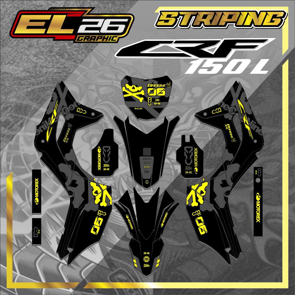 362 DECAL STICKER CRF 150 L - DECAL HONDA CRF 150 L MOTIF RACING ...