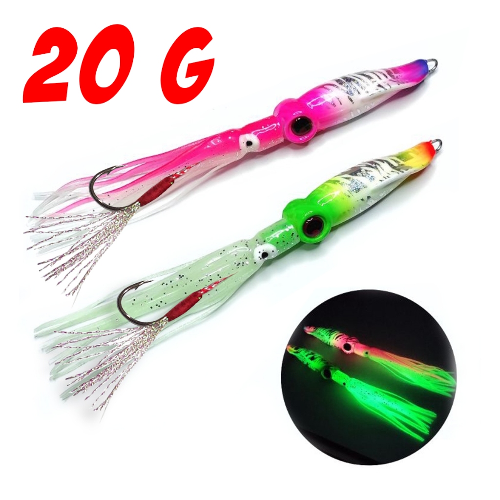Micro Jig Squid 20 gram Skirt Octopus Casting Metal Jigging | Shopee ...