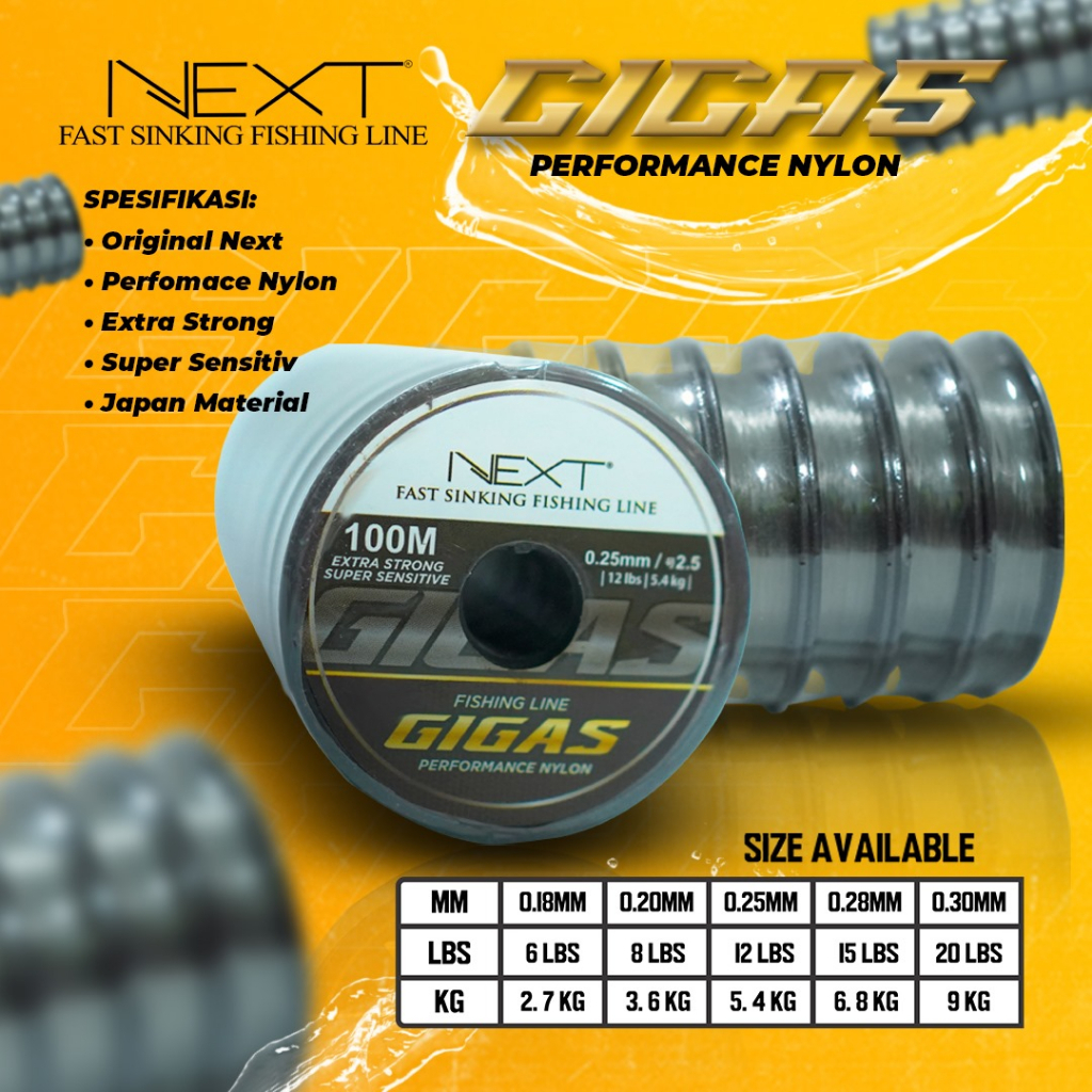 LINE MONO NEXT GIGAS 100m (Color METAL GREY) | Shopee Philippines