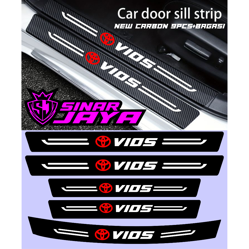 Toyota VIOS car door protector carbon sticker, the latest footrest ...