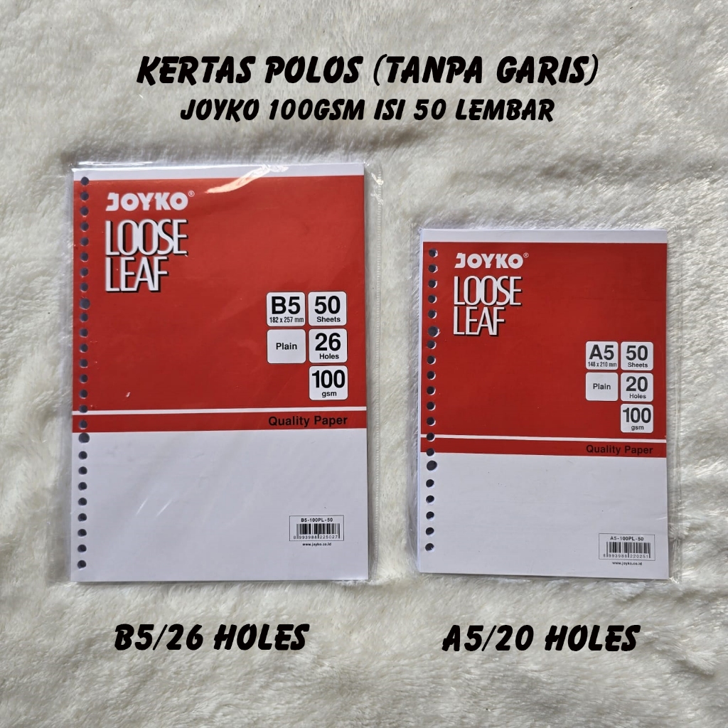 JOYKO LOOSE LEAF PLAIN BINDER PAPER (PLAIN WITHOUT LINE) 100gsm 50 ...