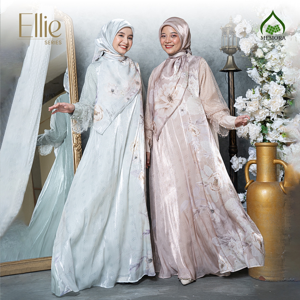Memora Ellie Dress Gamis Set Adult Hijab Shimmer Tille - Latest Motif ...