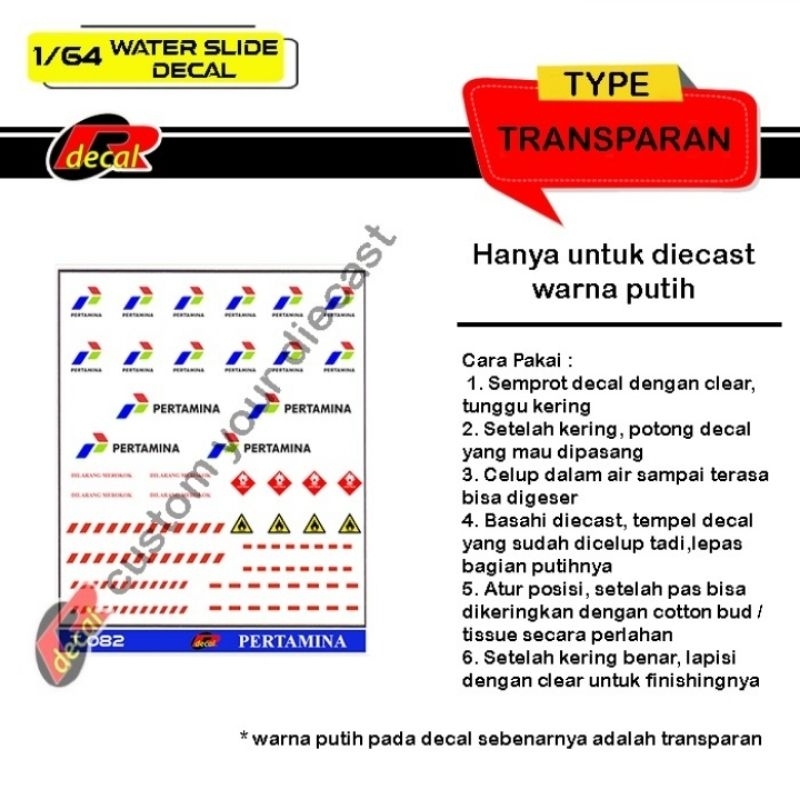 T082 Transparent Hotwheels Decal 1/64 Pertamina | Shopee Philippines