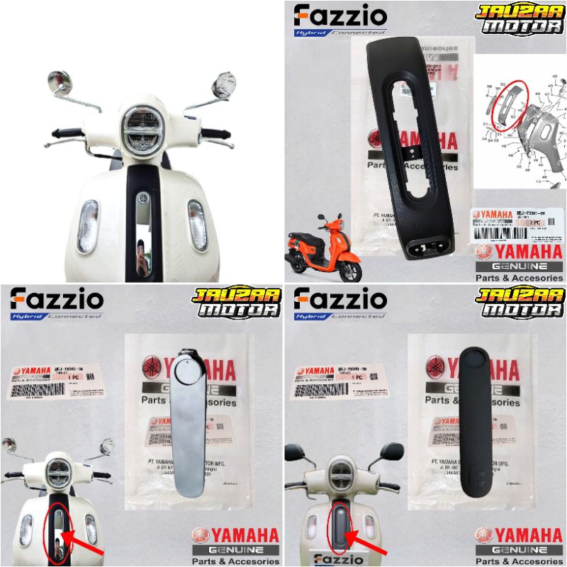 FRONT PANEL FRONT TIE AND SMALL CAP FAZZIO 125 BEJ-F3391-00 BEJ-F8349 ...