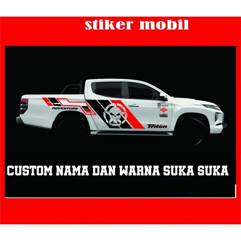 0718 Car sticker striping body triton hilux strada sticker cutting ...