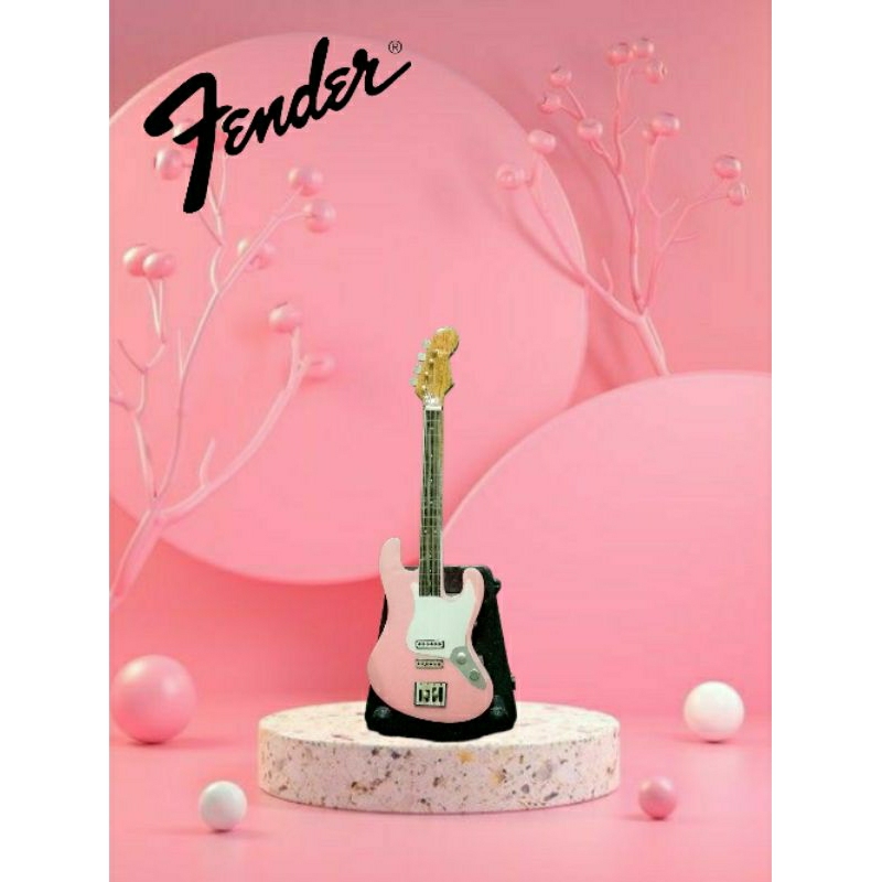 Miniature FENDER JAZZ BASS MINI Guitar (11cm) SOFT PINK Color | Shopee ...
