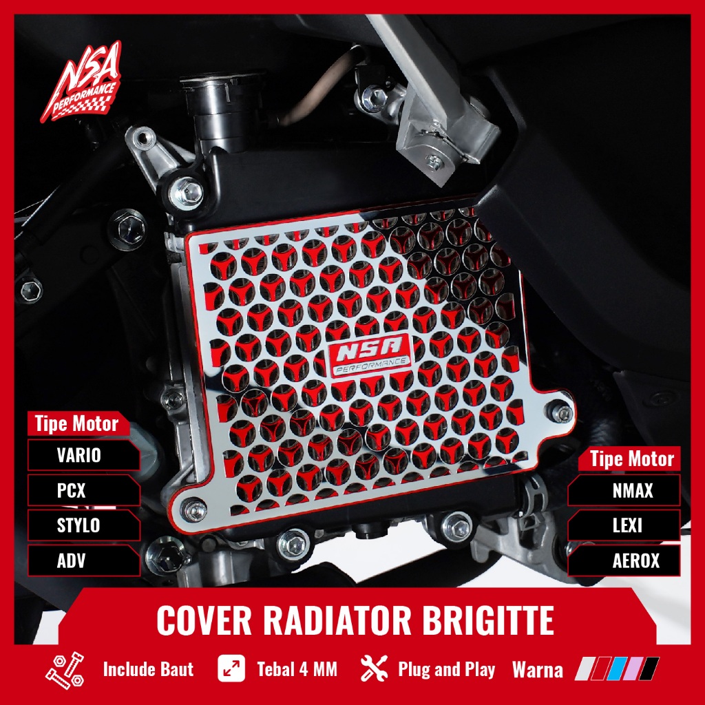 NSA BRIGITTE RADIATOR COVER VARIO, PCX, NMAX, AEROX, ADV, LEXI, STYLO ...