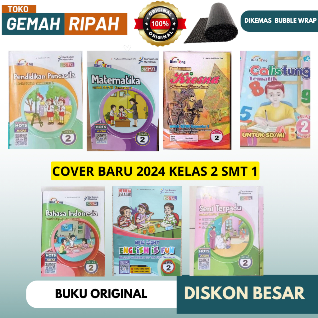 Bintang LKS CLASS 2 SEMESTER 1 MATHEMATICS INDONESIAN INTEGRATED ARTS PANCASILA EDUCATION KRIDA ...