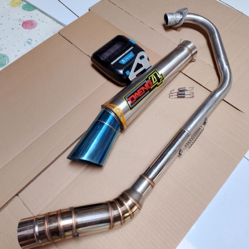 Stainless open pipe Exhaust Daeng Sai 4 1 set For Yamaha LC135 Yamaha ...