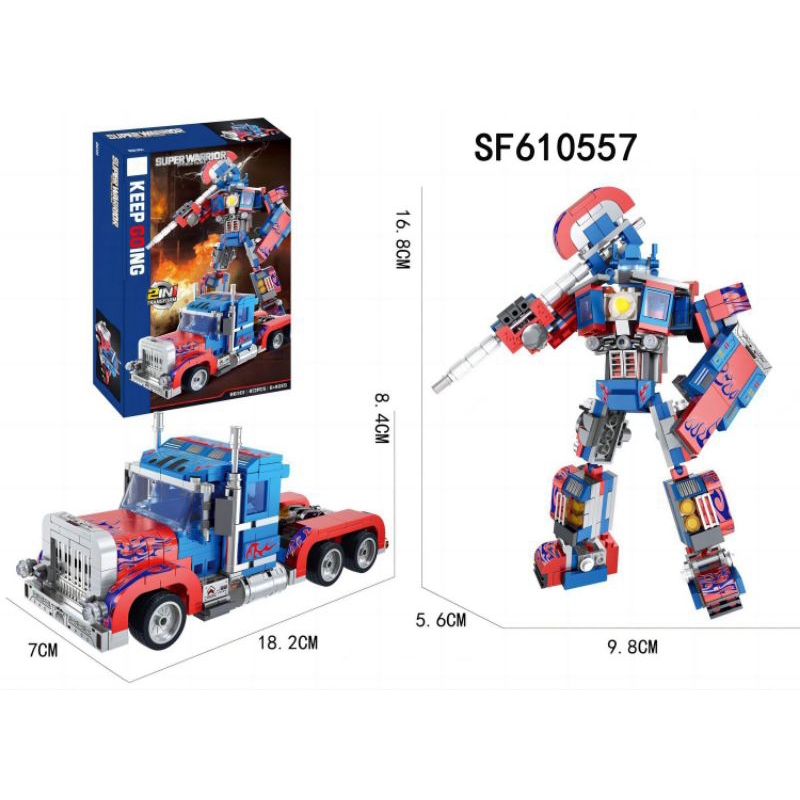 BRICK TRANSFORMERS BUMBLEEBEE OPTIMUS PRIME STACKING BLOCK TOY | Shopee ...